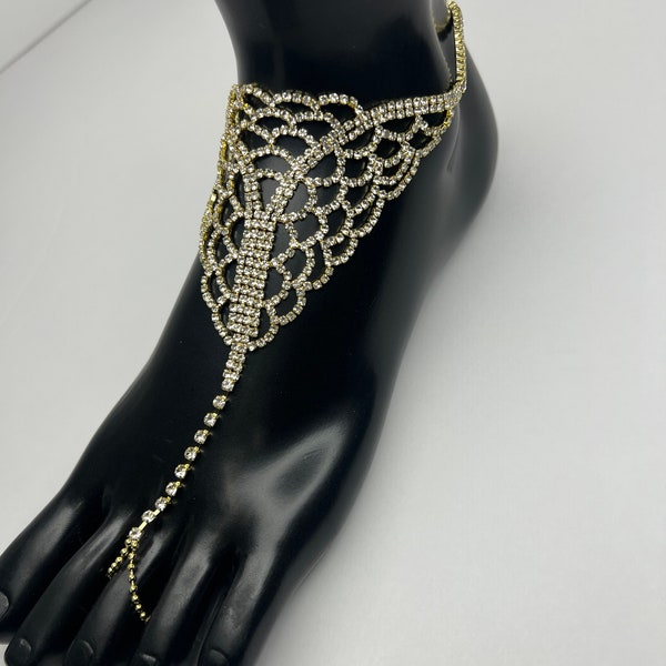 Anklet With Toe Ring - Etsy