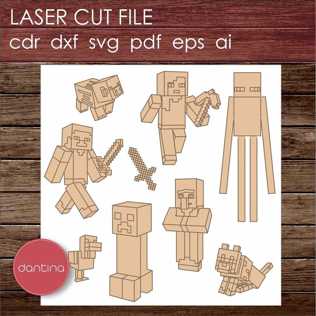 Minecraft Laser Cut File Vector / dxf cdr svg ai pdf / instant - Etsy ...