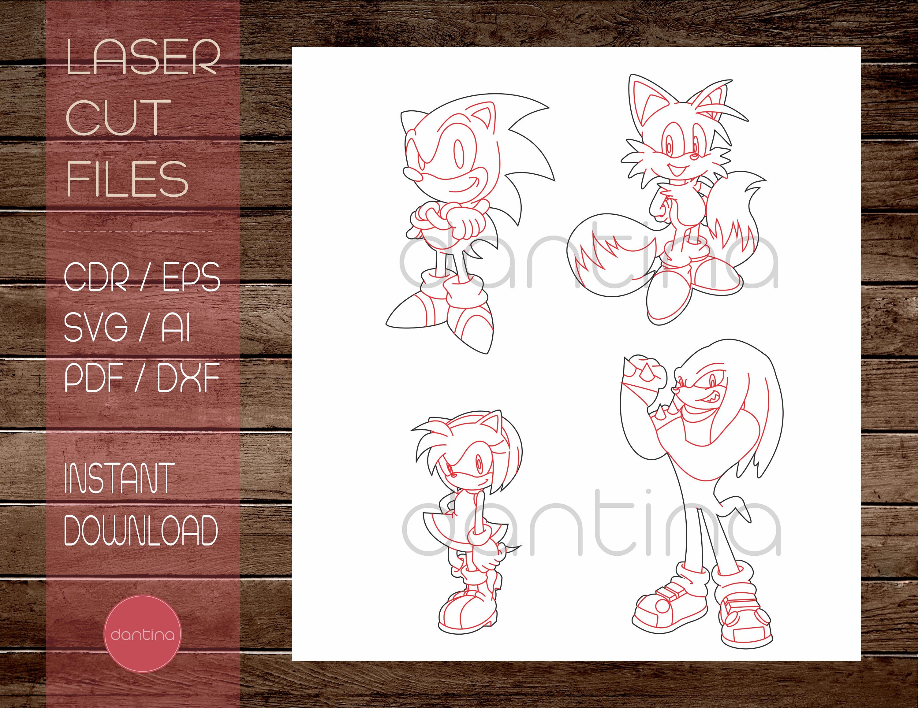 Sonic the Hedgehog Laser Cut File Vector Dxf Cdr Svg Ai Pdf | Etsy ...