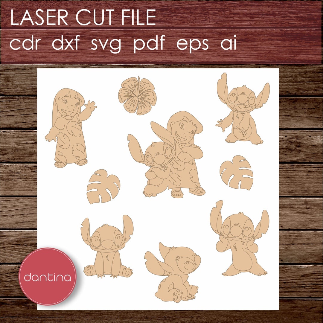 Lilo Stitch Laser Cut File Vector / Dxf Cdr Svg Ai Pdf / - Etsy UK