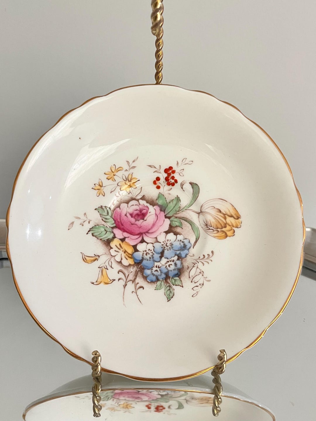 Vintage Paragon Double Warrant Replacement Saucer A1910H Floral Centre ...