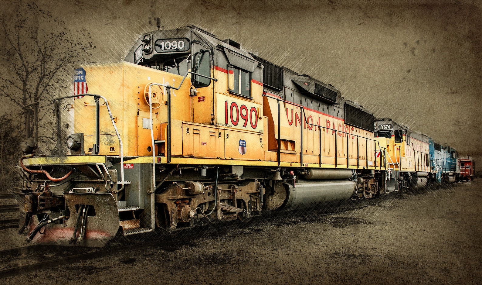 Old Diesel Locomotive Train Engine Photo, One of a Kind Fine Art Print ...