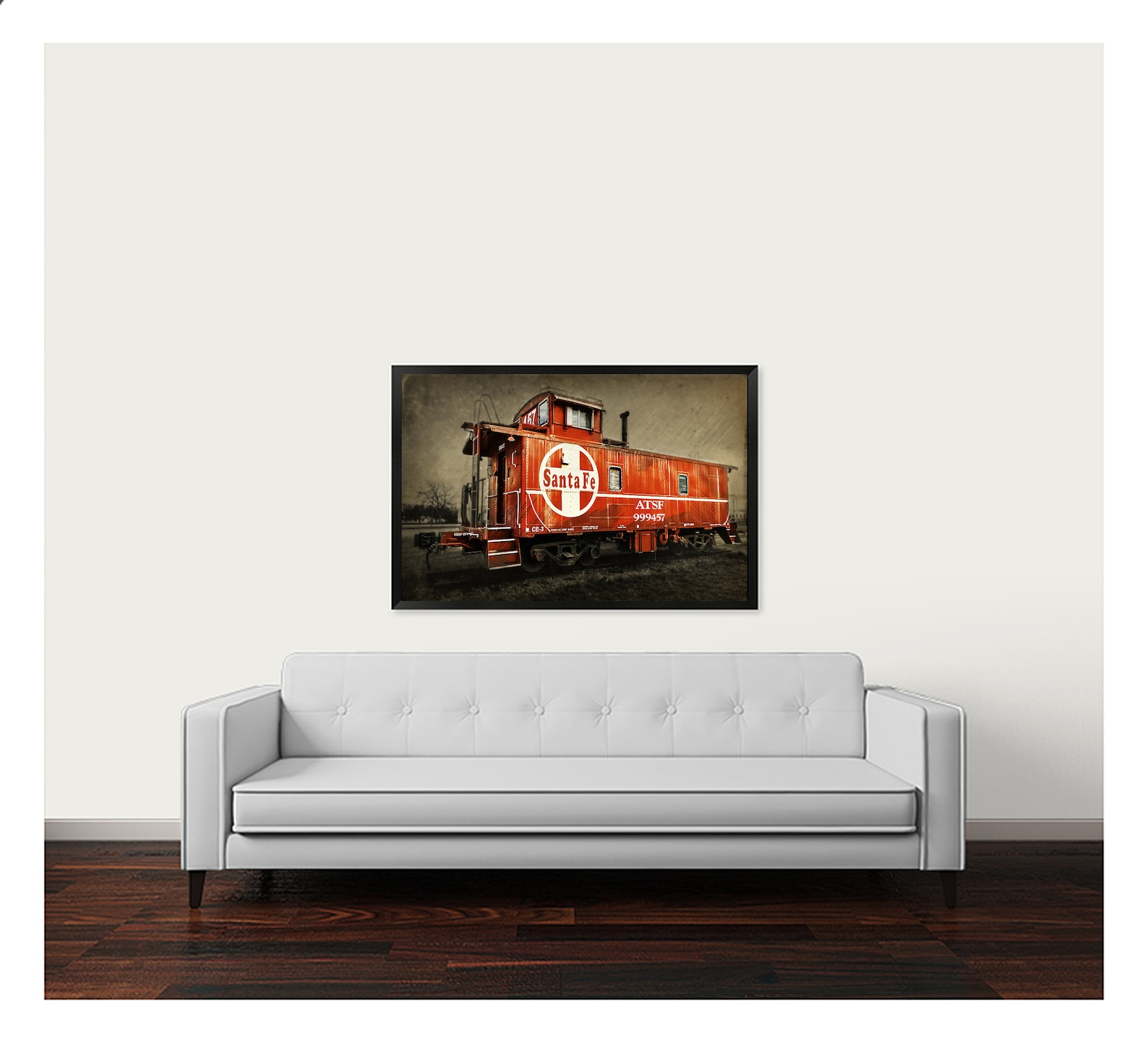 Old Santa Fe Railroad Caboose Photo, One of a Kind Locomotive Wall Decor, Original Fine Art ...