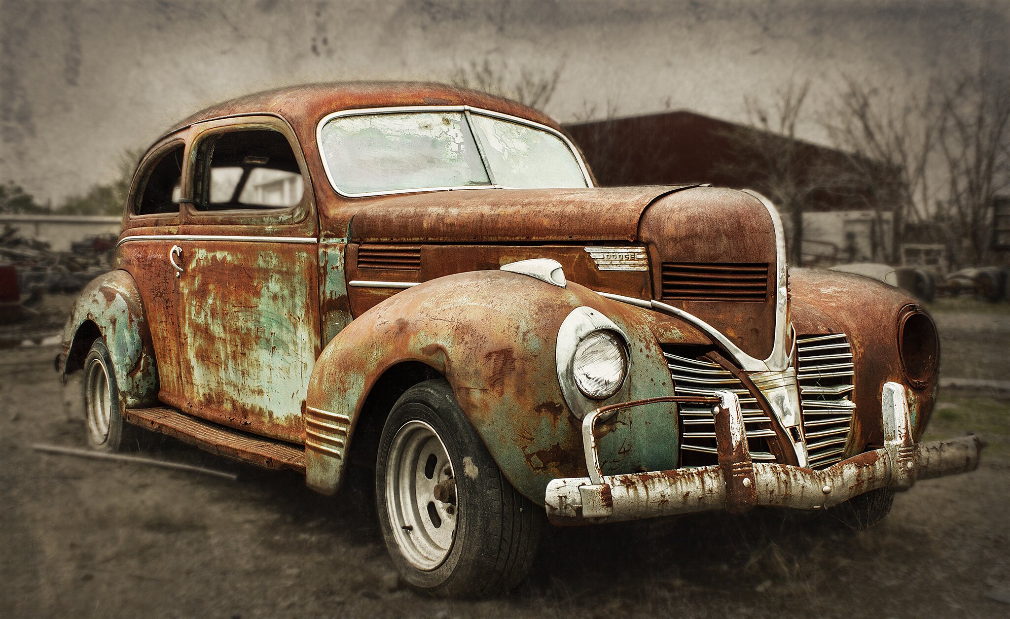 Rusty Old Dodge Gangster Car Fine Art Print, Retro Wall Decor - Etsy