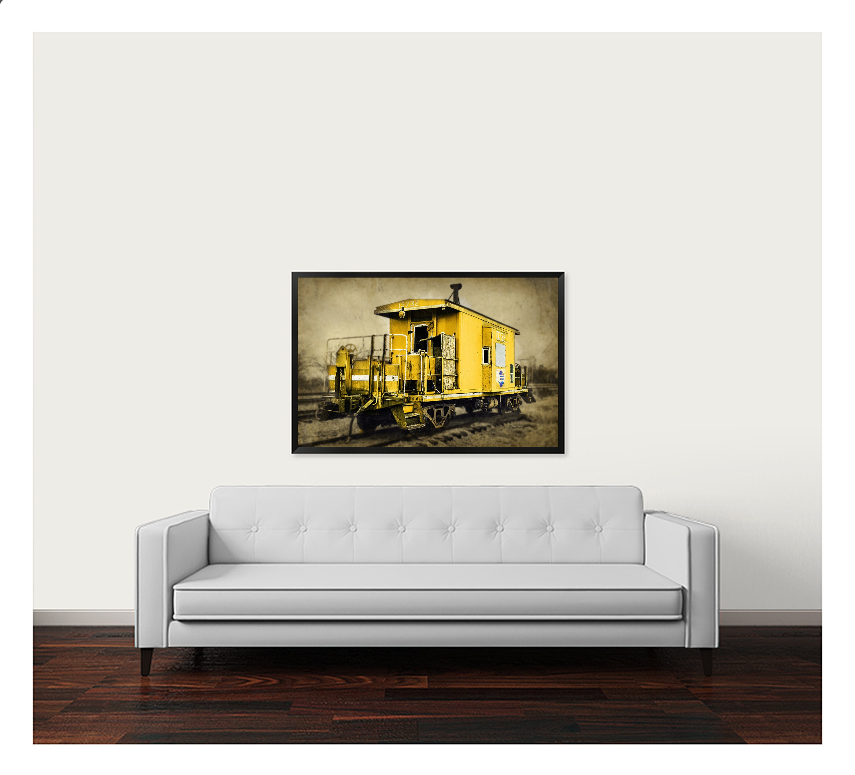 Retro Style Old Train Caboose Railcar Photo, One of a Kind Abstract ...