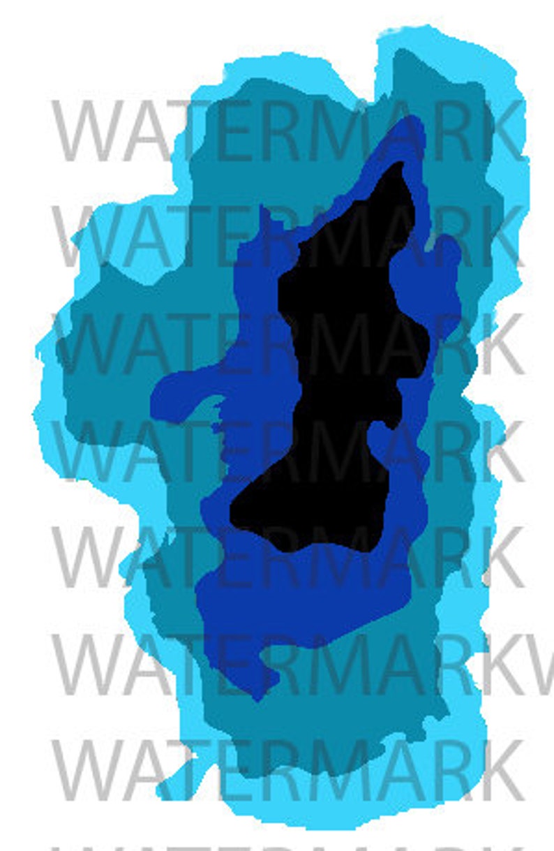 5 Layered Lake Tahoe California Map SVG Jpg Cricut Silhouette Glowforge ...