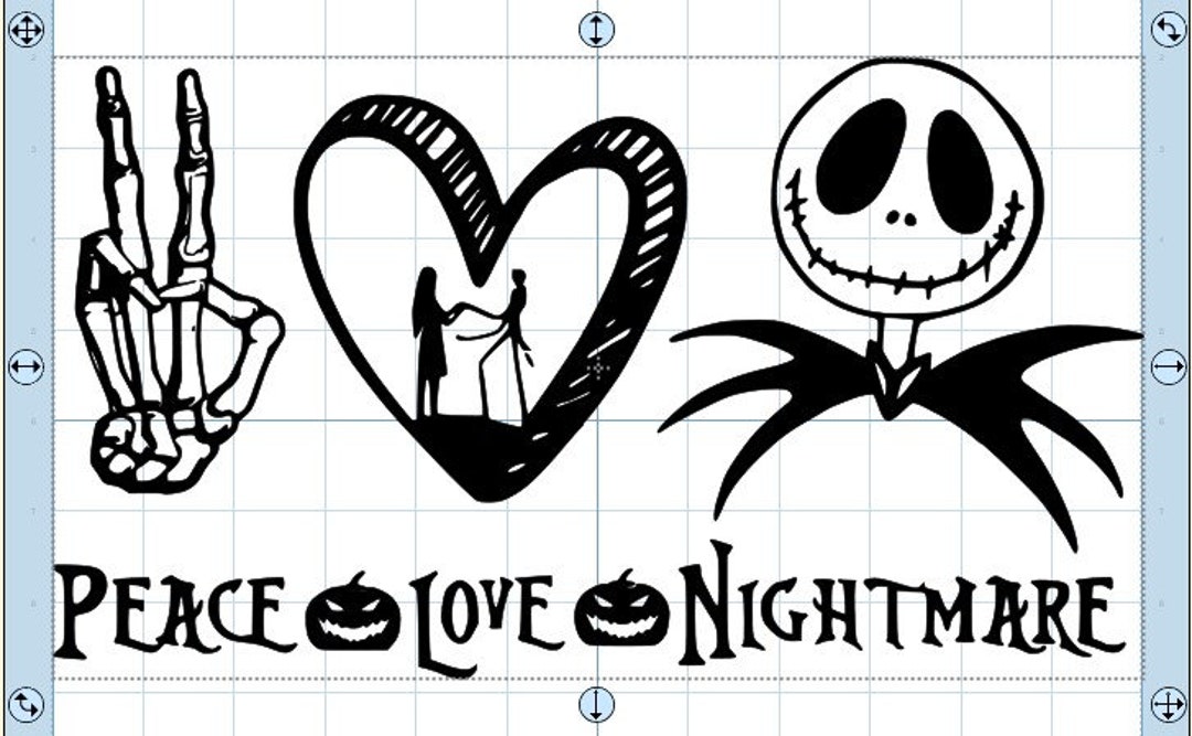 Peace Love Nightmare the Nightmare Before Christmas Halloween SVG ...