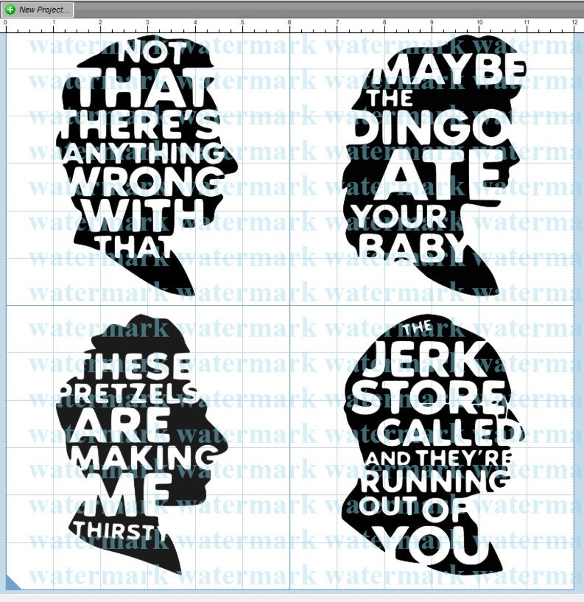 Seinfeld Silhouette SVG PNG JPEG Cricut Silhouette Glowforge - Etsy