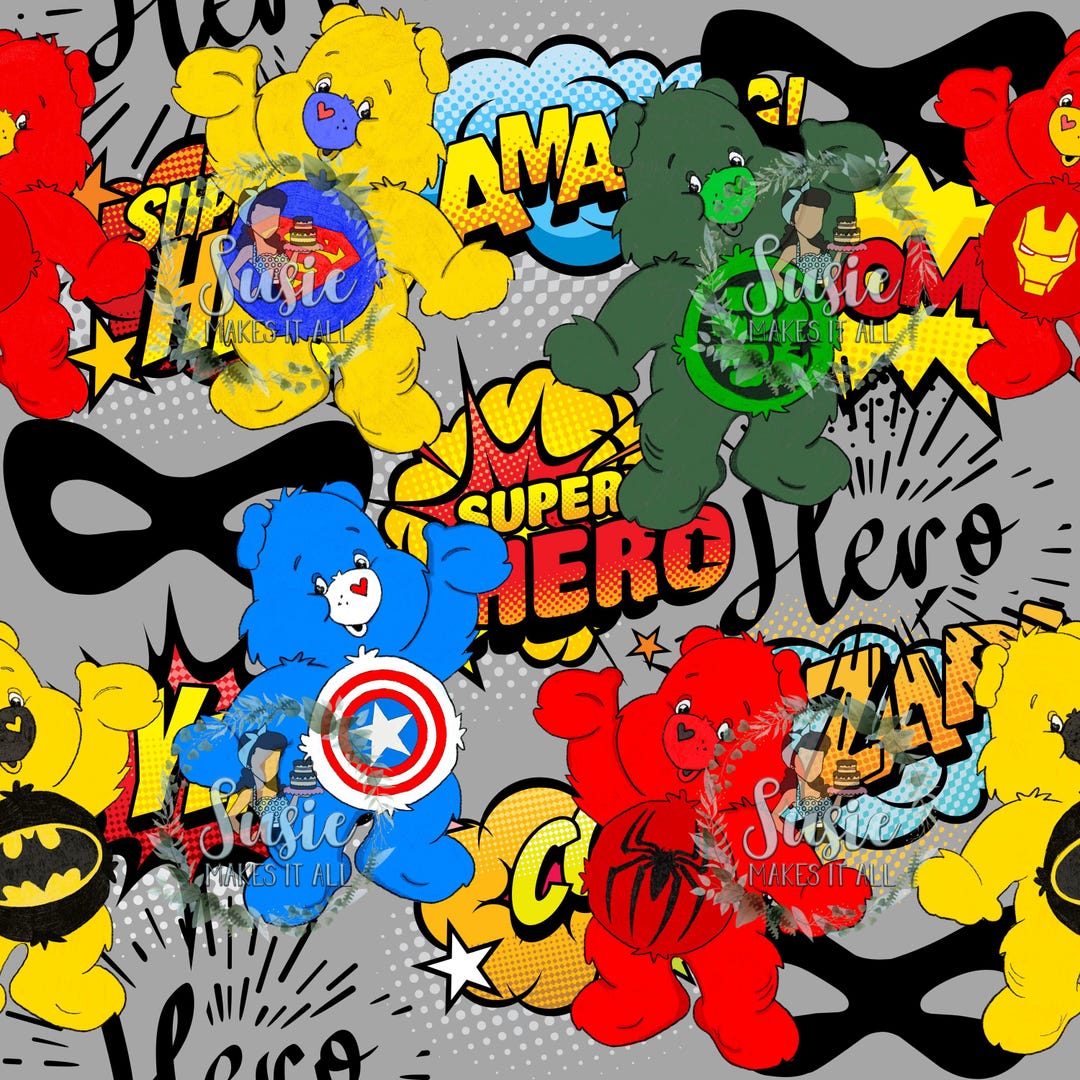Super Hero Bears That Care Seamless File - Etsy