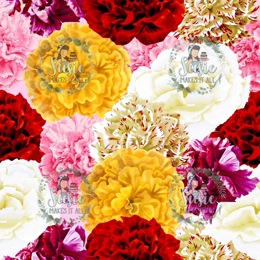 Spring Carnations Seamless File - Etsy