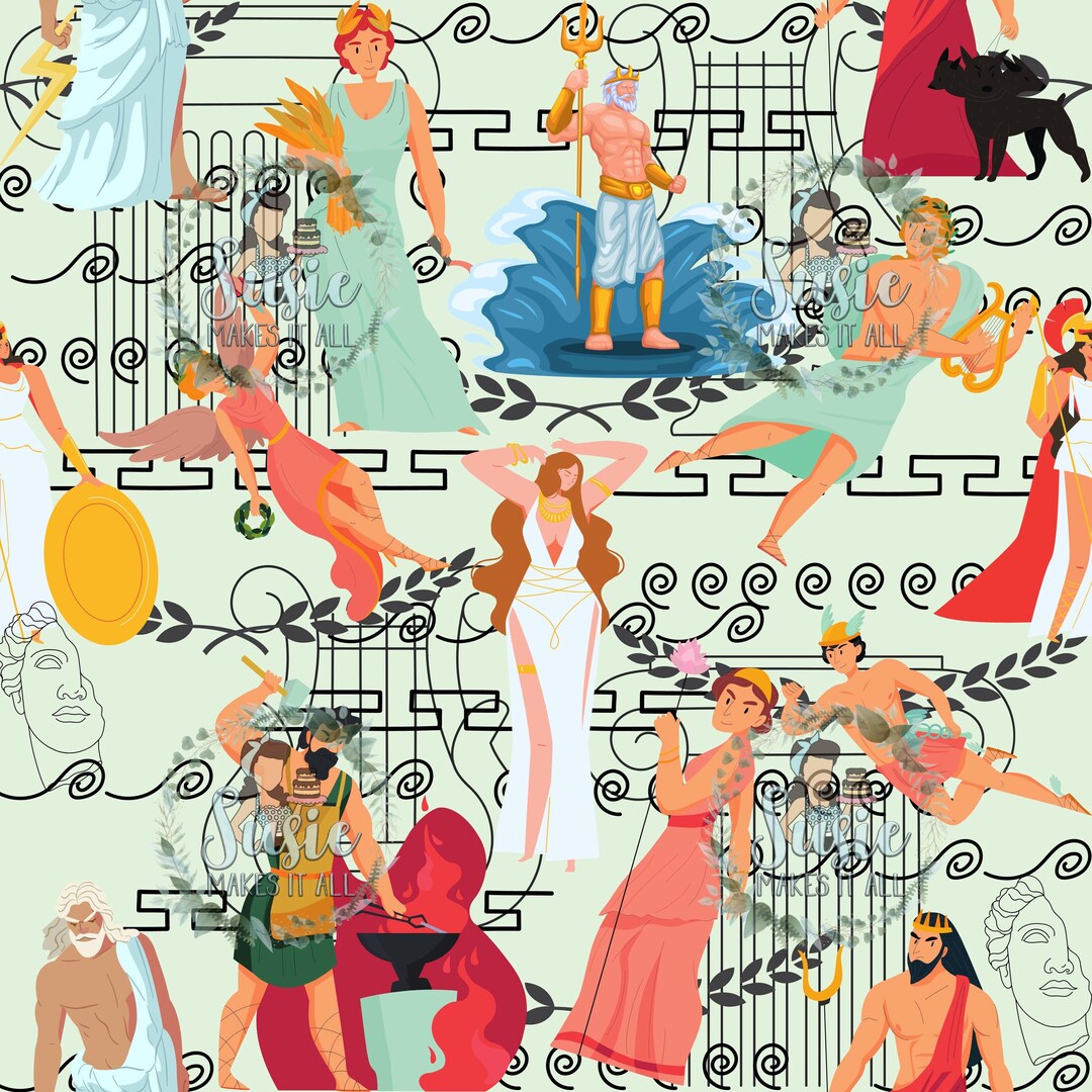 Greek Gods and Goddesses Seamless File - Etsy