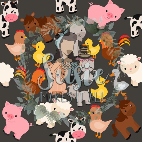 Farm Animals Gender Neutral Seamless File - Etsy
