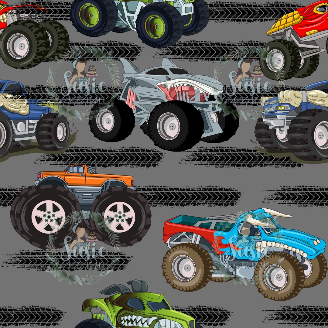 Monster Truck Seamless File - Etsy