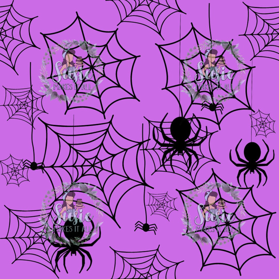 Purple Spiders and Webs Seamless File - Etsy