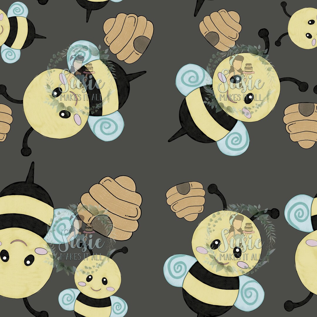 Muted Hand Drawn Bumble Bees - Etsy