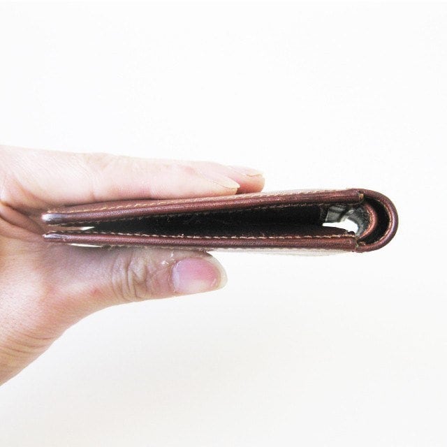 Thin Bifold Wallet, Slim Wallet,skinny Wallet ＜brown＞ japanese Leather ...