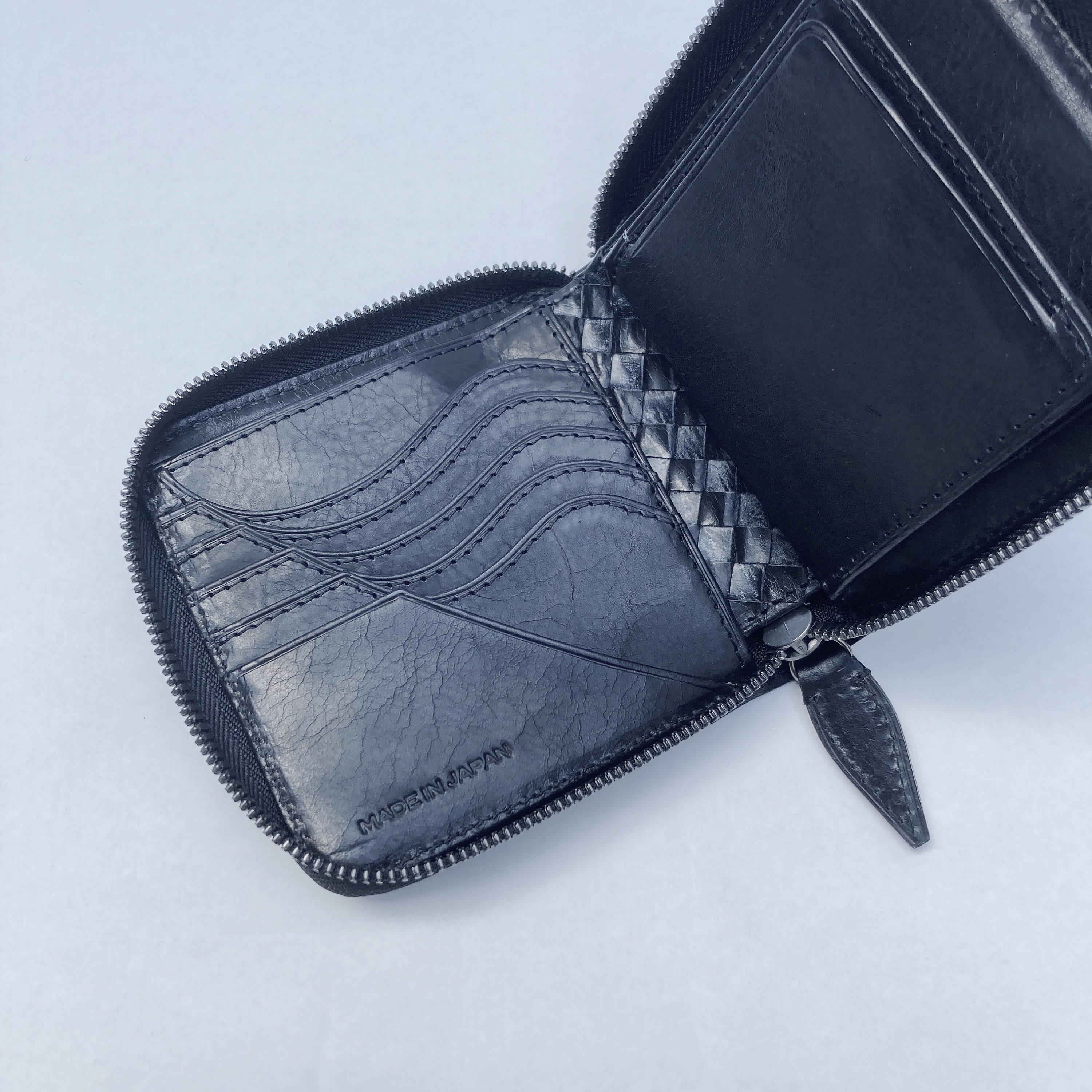 Basic Round Zipper Art Wallet, English Bridle Leather×japanese Kip ...