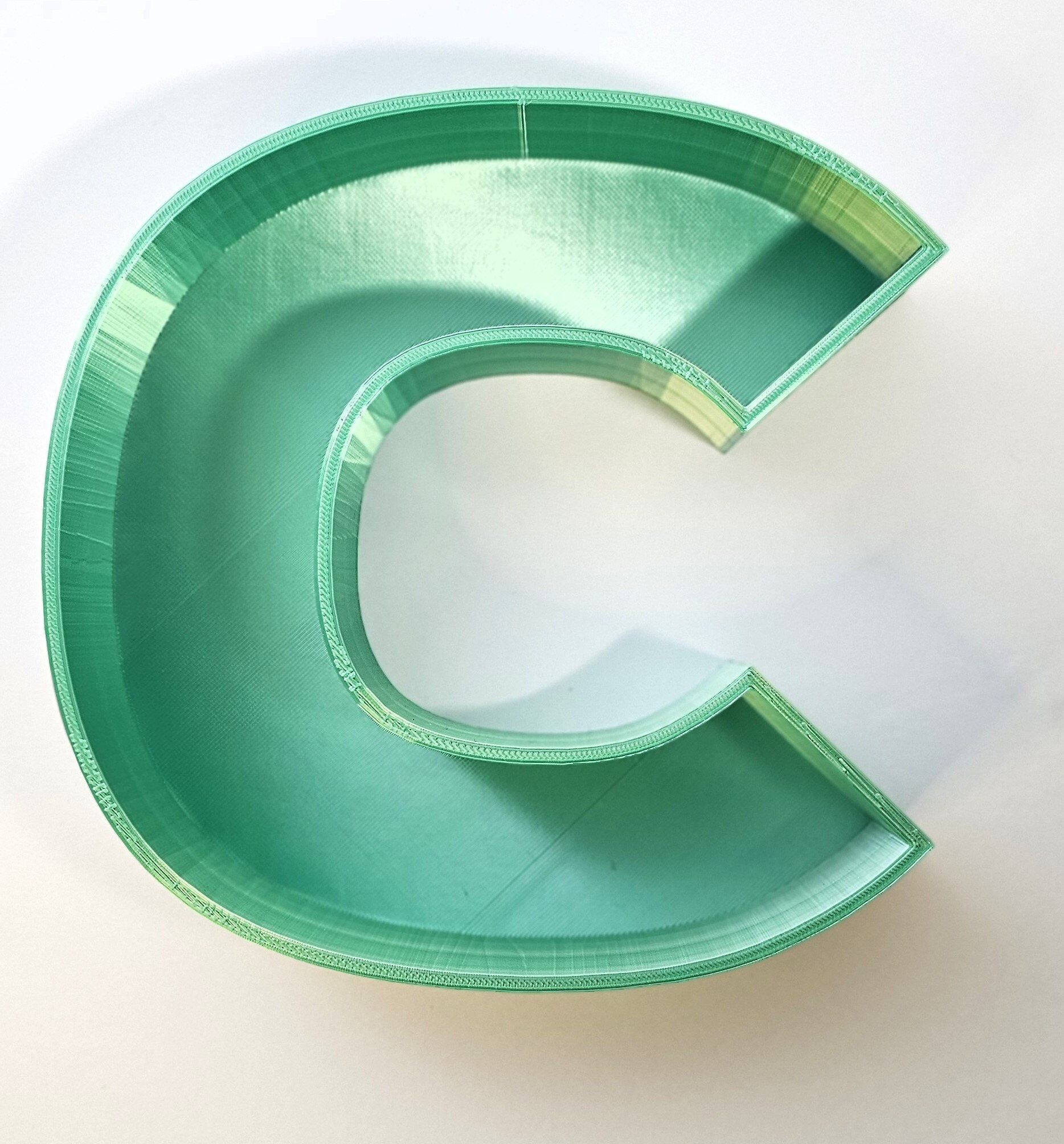 3D Printed Fillable Letter Boxes White Metallic Silk Green Great Gift ...