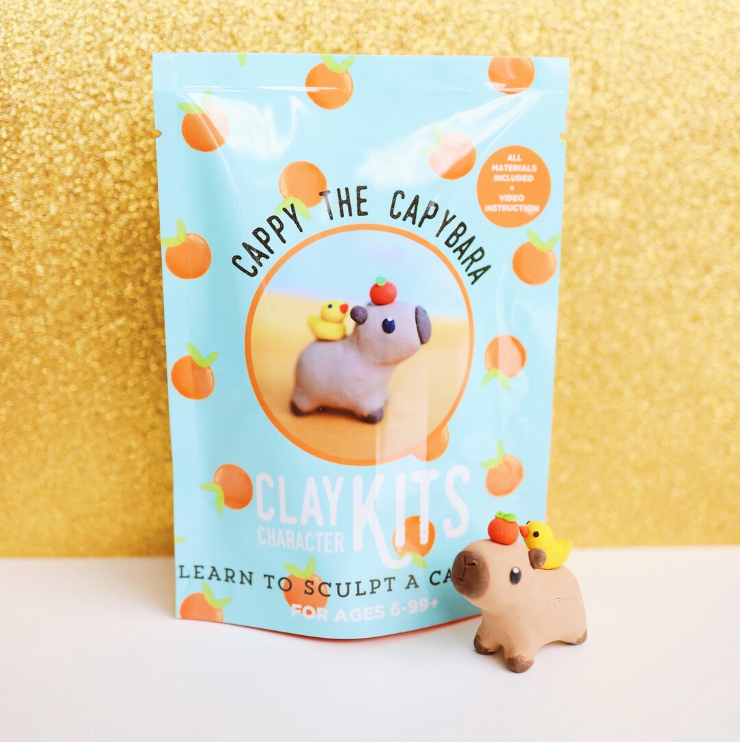 DIY Cappy the Capybara Polymer Clay Kit Cute Baby Duck & Tangerine ...
