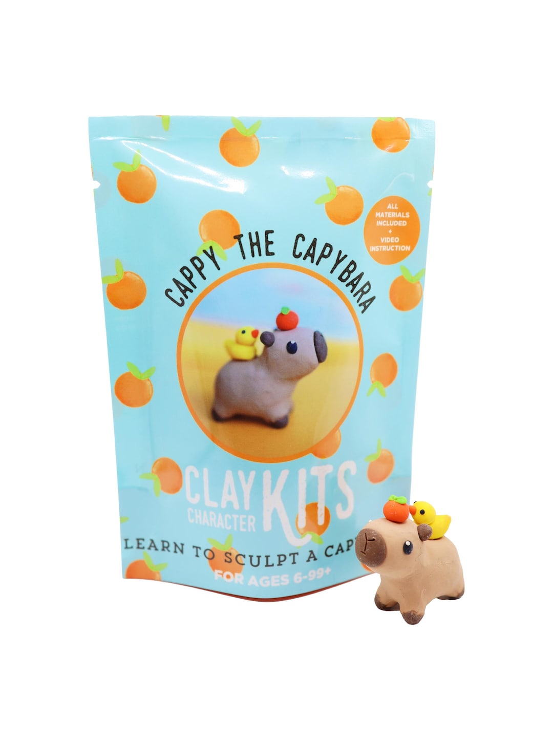 DIY Capybara Polymer Clay Kit: Cappy With Duck & Tangerine - Etsy