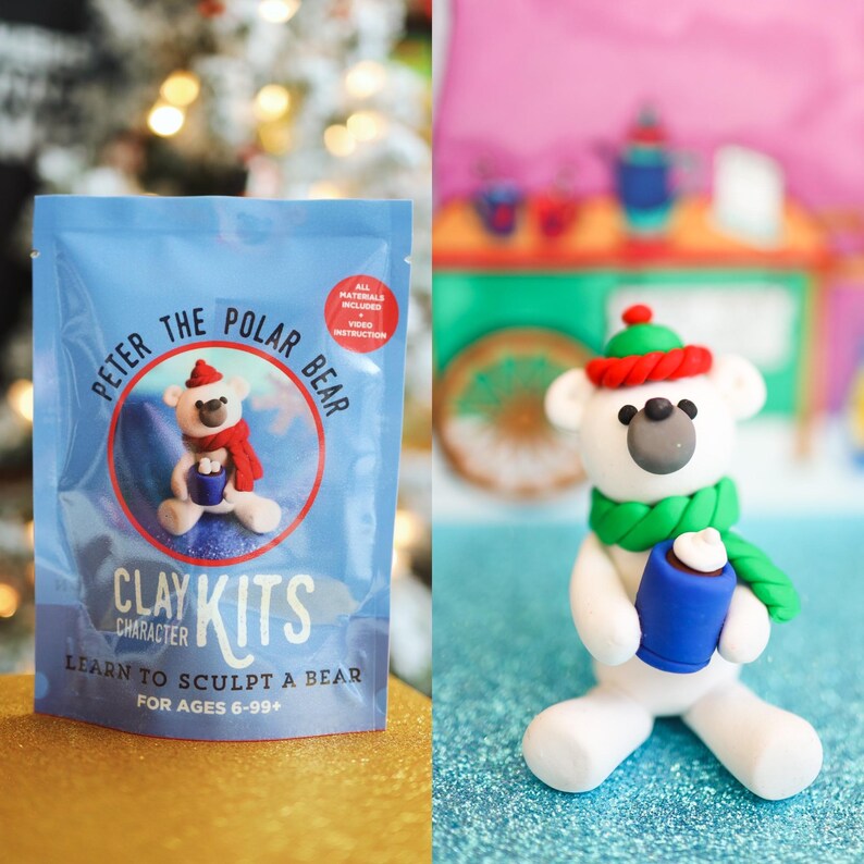 DIY Polymer Clay Kit – Peter the Polar Bear, Winter Craft - Etsy