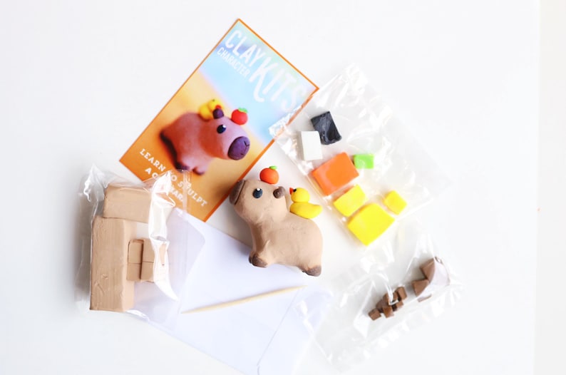 DIY Capybara Polymer Clay Kit: Cappy With Duck & Tangerine - Etsy