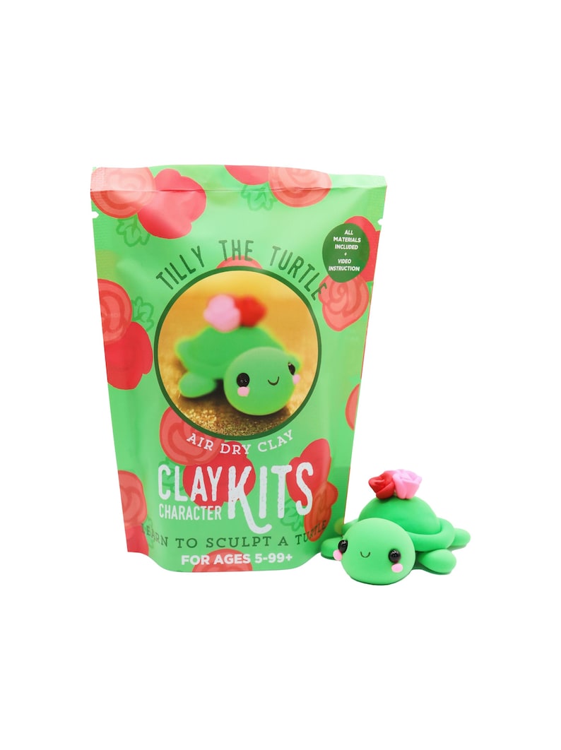 DIY Air Dry Clay Turtle Kit: Rose Garden Shell Craft, Handmade in ...