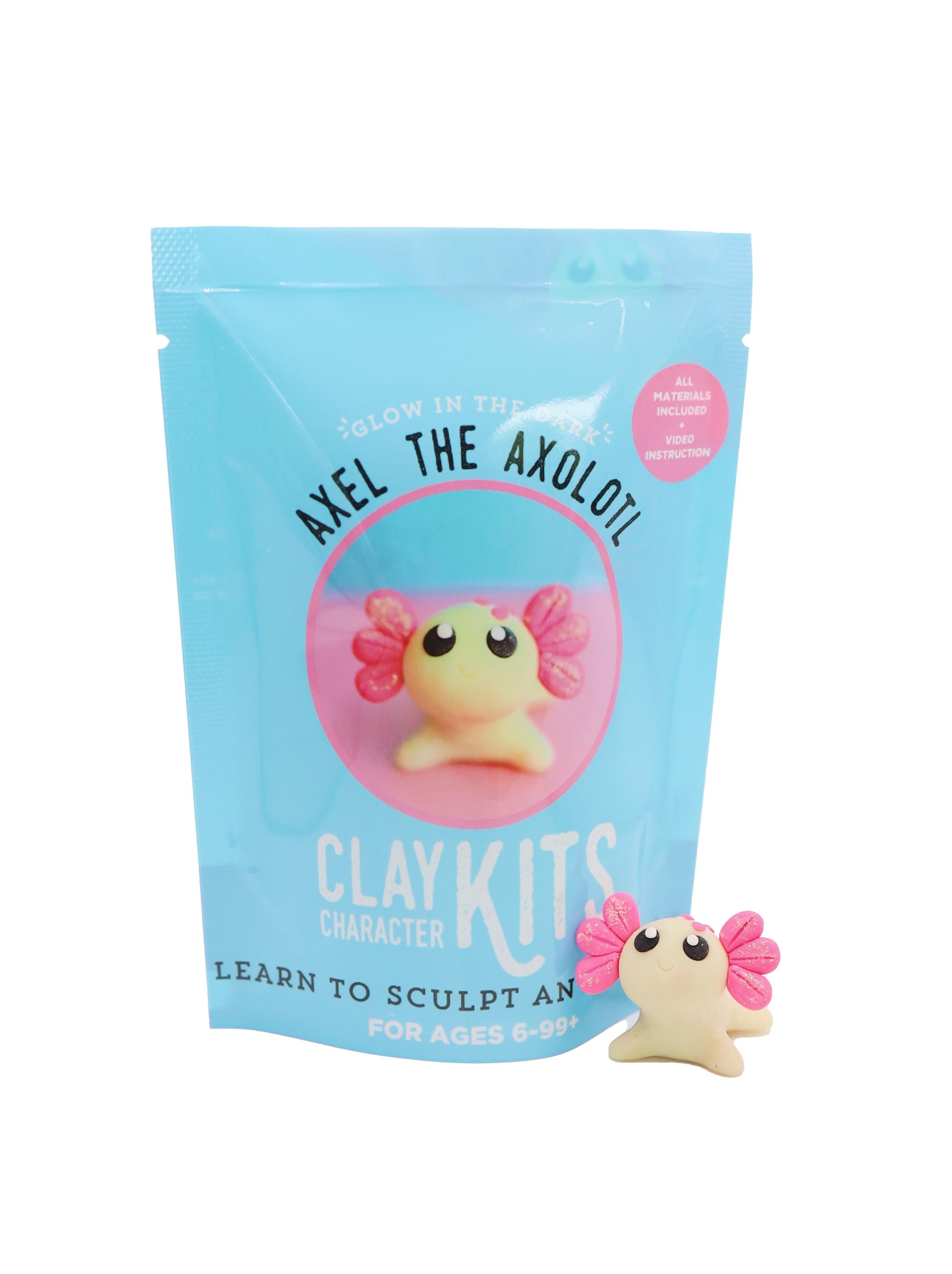 DIY Polymer Clay Kit – Axel the Axolotl | Glow in the Dark Craft Kit ...
