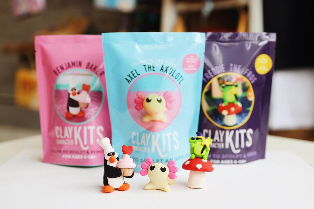 DIY Polymer Clay Kit Bundle: Axolotl, Frog, Penguin - Etsy