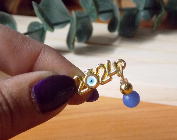 3 Pieces Number 2024 Gold Charm,small Gold Charm With Beads,anniversary ...