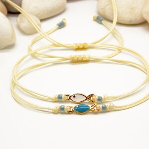 Small Cute Fish Bracelet | Cord Bracelet With Fish Link and Miyuki ...