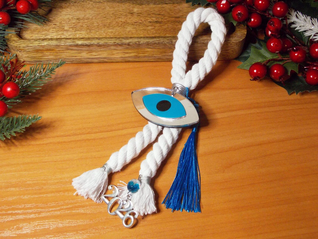 Mirror Effect Evil Eye New Year Charm 2026: Greek Home Protection Decor ...