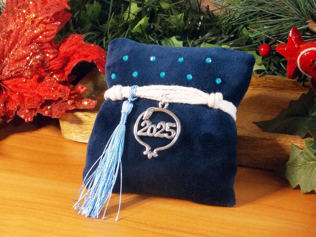 Handmade Greek Gouri Pillow: Blue Velvet, Swarovski Crystals, Silver ...