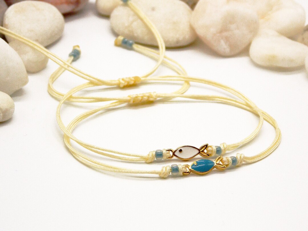 Small Cute Fish Bracelet | Cord Bracelet With Fish Link and Miyuki ...
