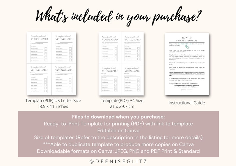 Employee of the Month Voting Card: Minimalist Ballot (editable Canva ...