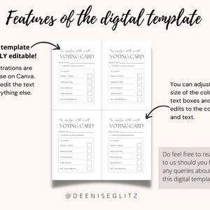 Employee of the Month Voting Card: Minimalist Ballot (editable Canva ...