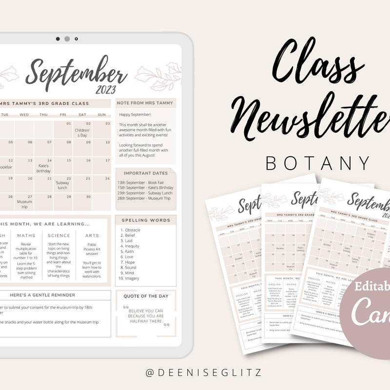 Newsletter Template, - Etsy