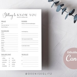 FRESH Employee Favorites List Template, My Favorite Things, Getting to ...