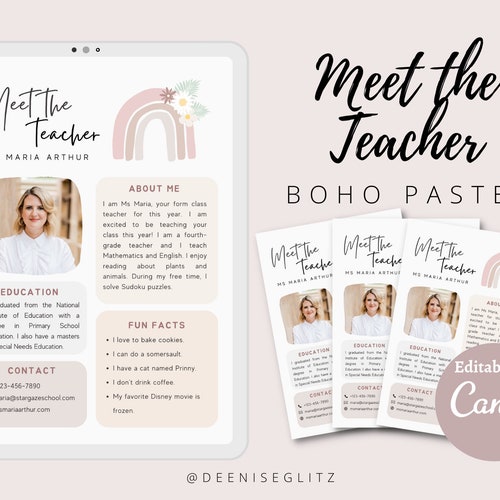 Meet the Teacher Editable Template Back to School Welcome - Etsy
