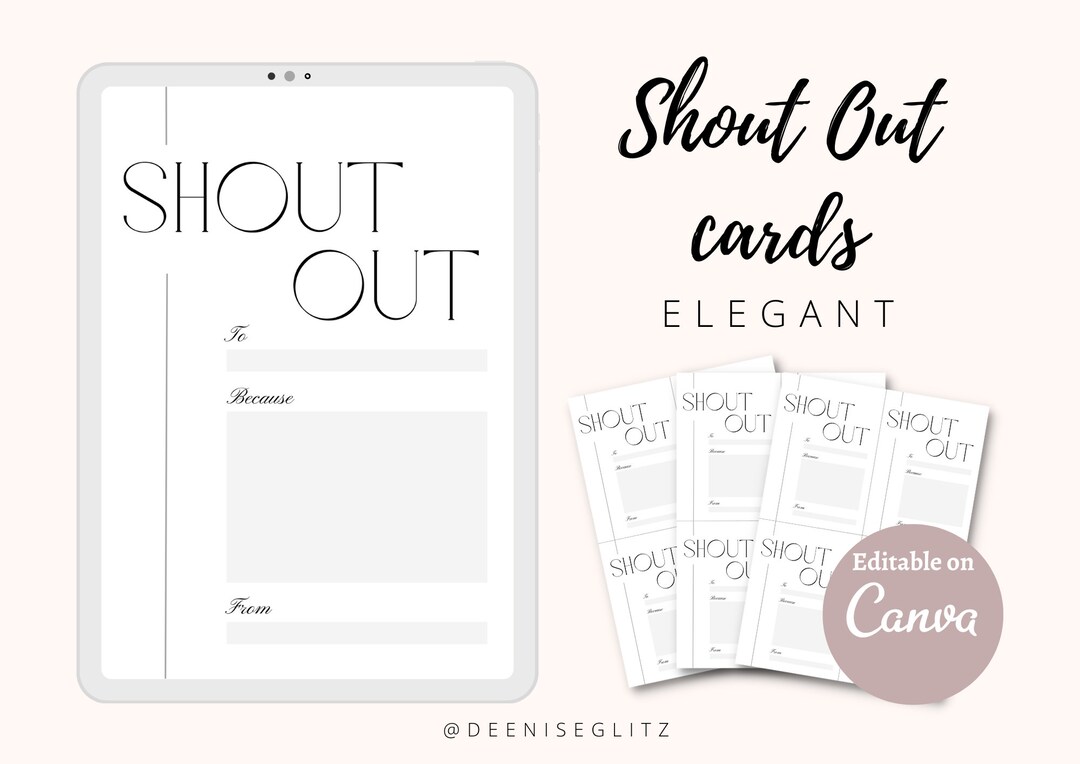 ELEGANT Shout Out Cards for Staff Co-workers Employees - Etsy
