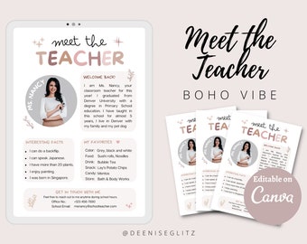 Editable Meet the Teacher Template Canva Templateback to - Etsy
