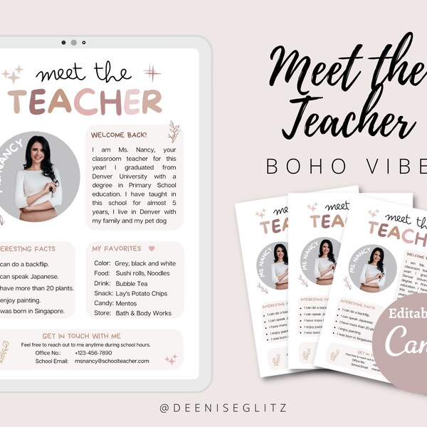 Meet the Teacher Template - Etsy