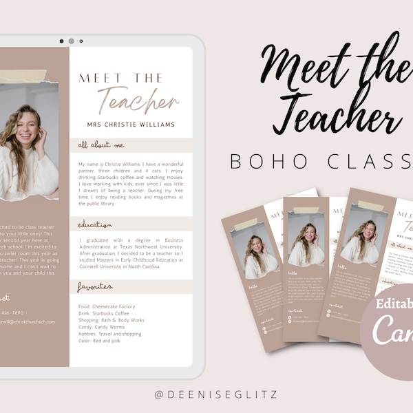 Meet the Teacher Template - Etsy