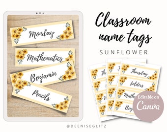 Sunflower Name Plates - Etsy