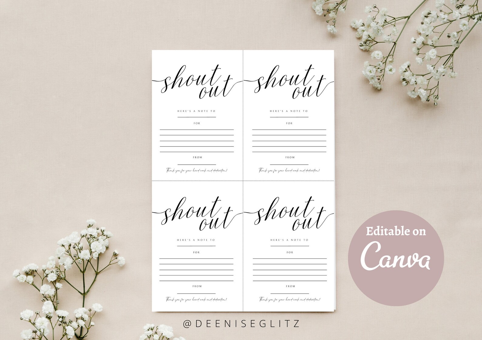 CLASSY Shout Out Cards, for Staff, Co-workers, Employees, Students or ...