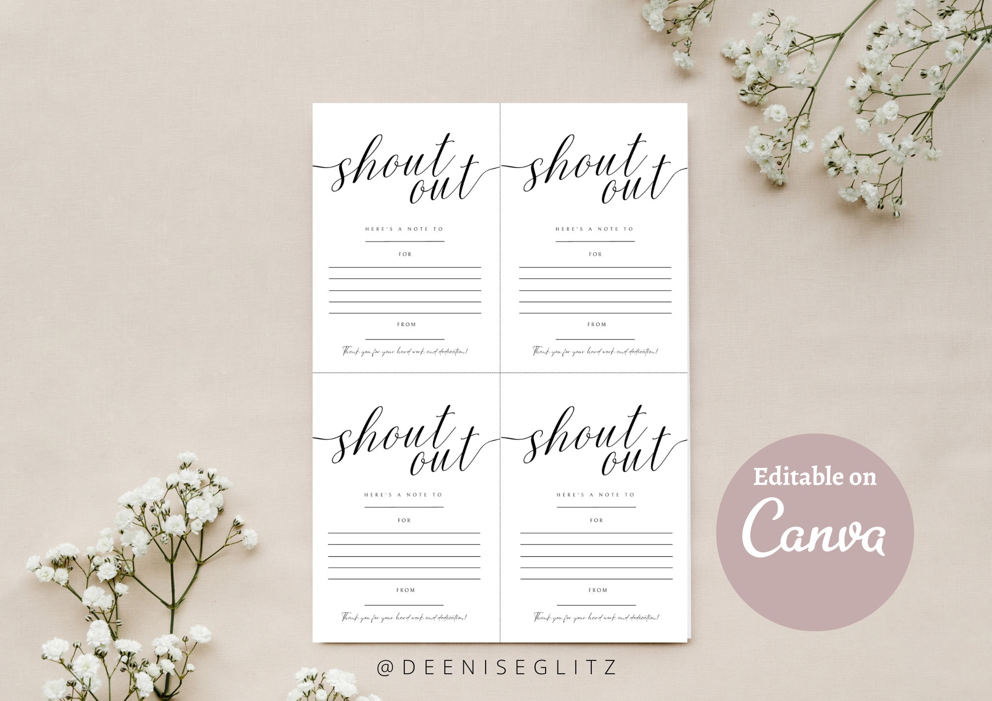 CLASSY Shout Out Cards, for Staff, Co-workers, Employees, Students or ...