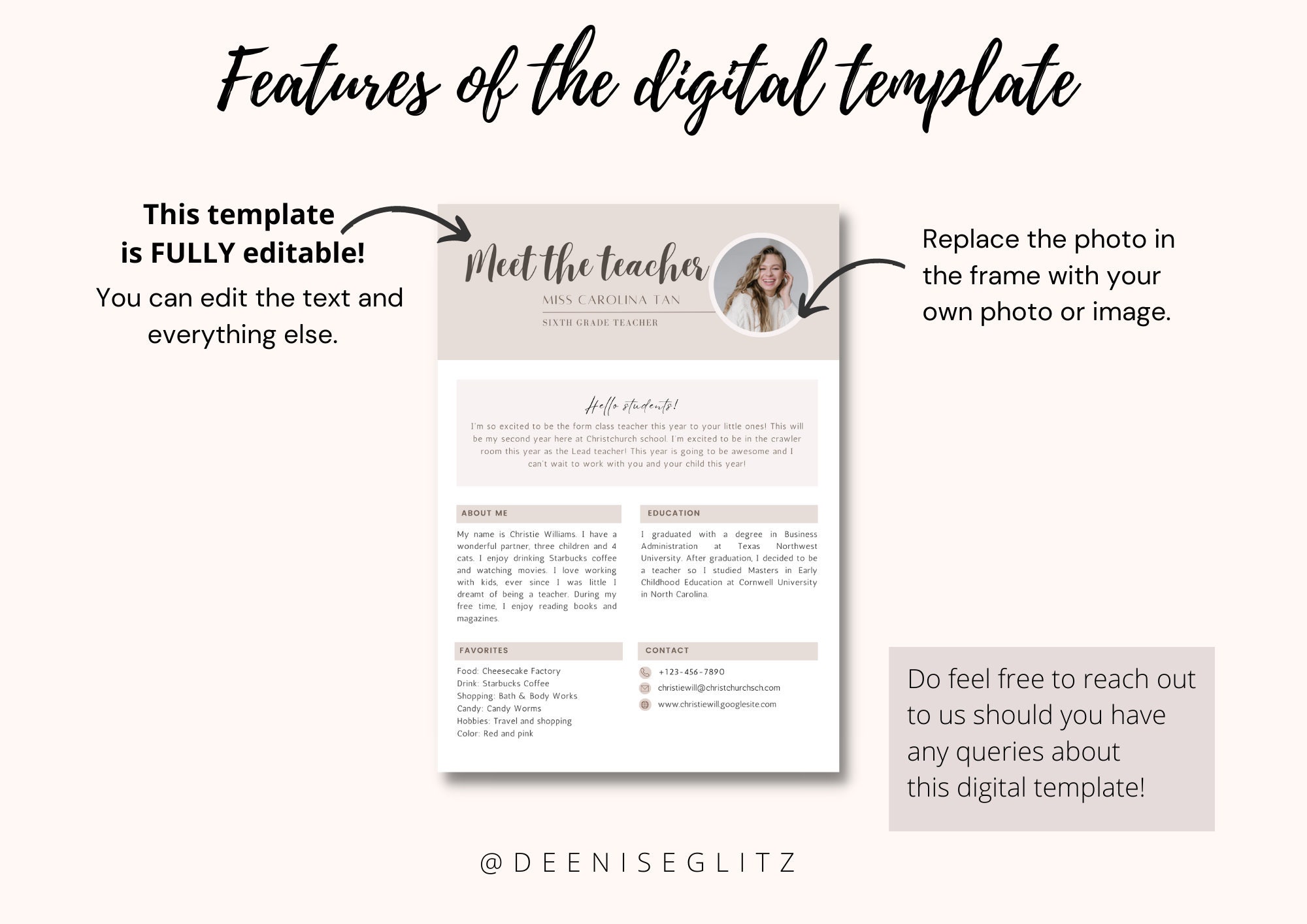 MINIMAL Meet the Teacher Template, Classroom Newsletter, Parents ...