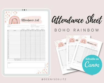 Printable Attendance - Etsy