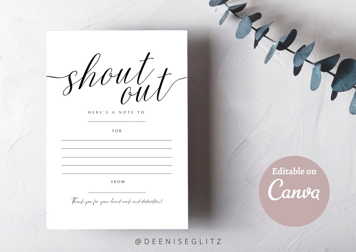 CLASSY Shout Out Cards, for Staff, Co-workers, Employees, Students or ...