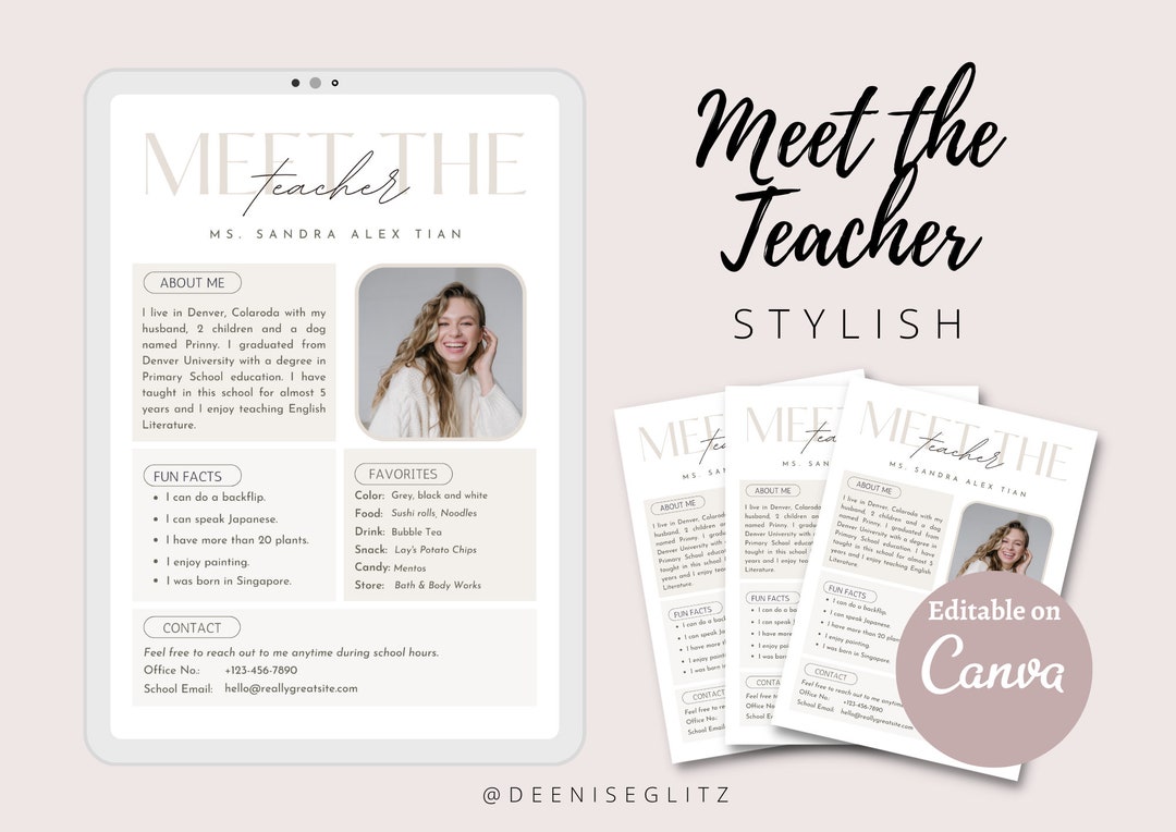 STYLISH Meet the Teacher, Class Newsletter, School Resource, Teacher ...
